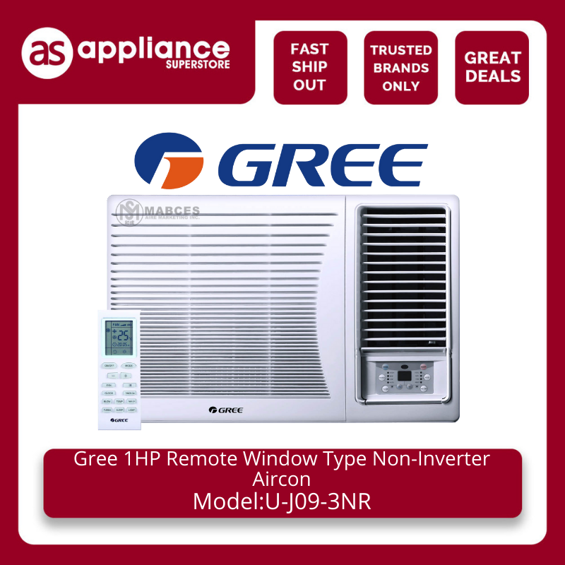 Gree 1HP Remote Window Type Non-Inverter Aircon U-J09-3NR | Lazada PH
