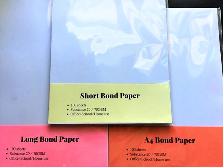Repacked Bond Paper 100 / 50 sheets in Long, A4, Short sizes for ...