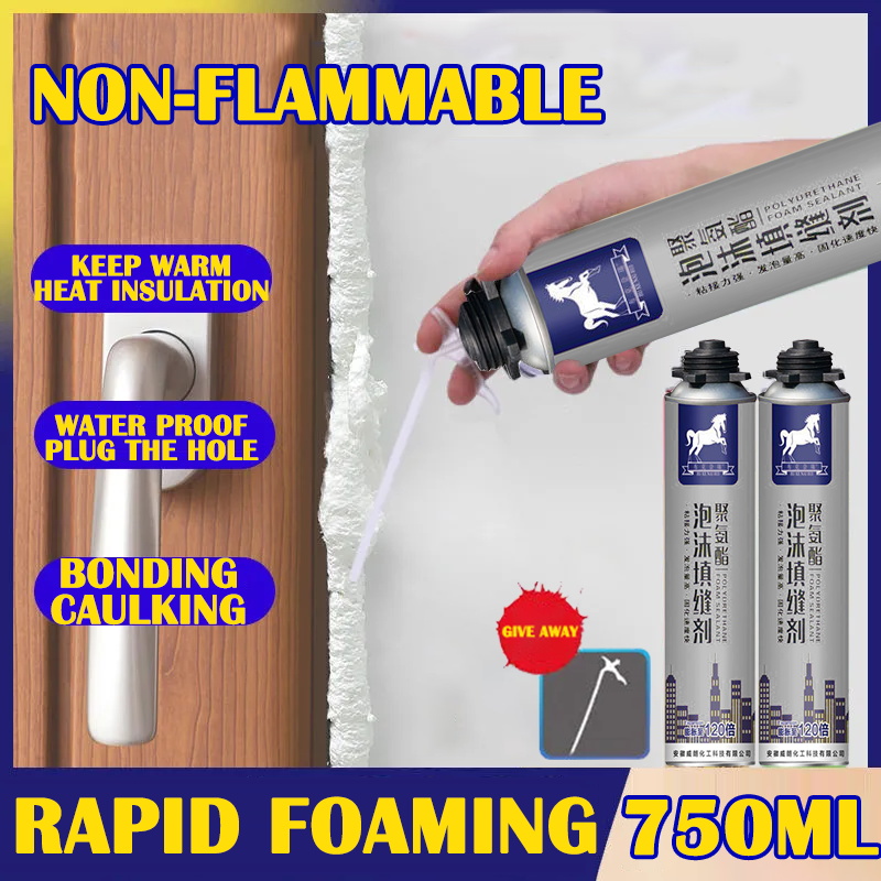 750ml sealant Foam Spray Fast curing, waterproof repairing holes ...