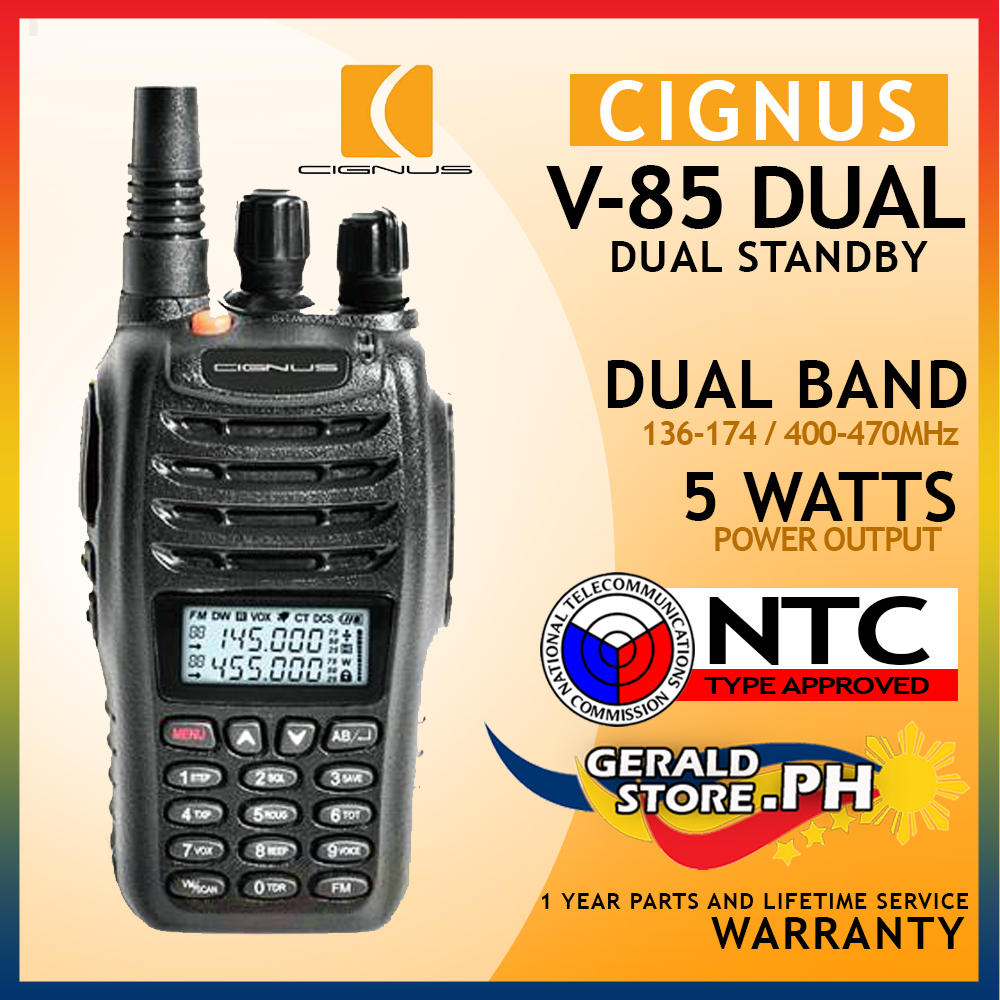 Cignus V85 V-85 Dual Band Two Way Radio -GeraldStorePH | Lazada PH