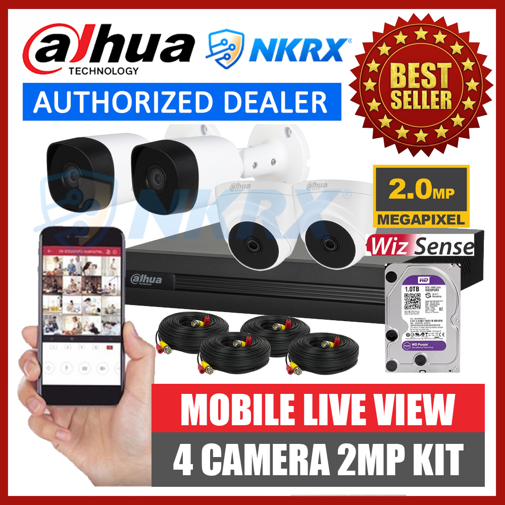 Dahua 4 Camera 4CH 2MP 1080P DIY CCTV Kit | DH-KIT-CVI2MP2B2T-I | CCTV ...
