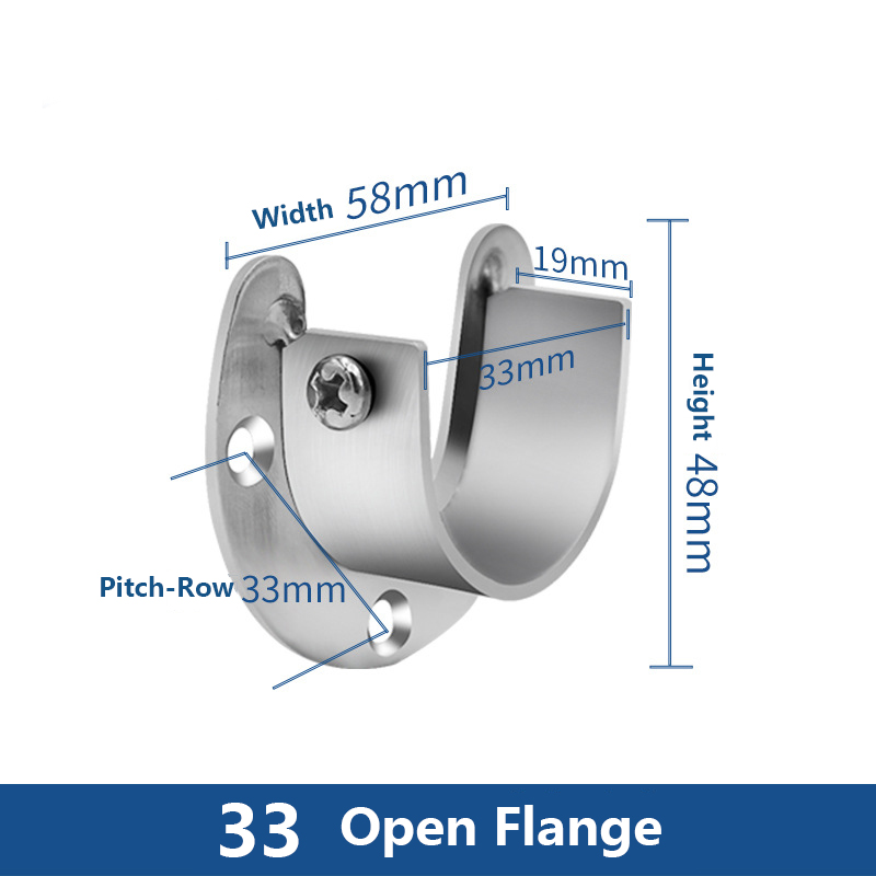 Stainless Steel Open Flange，Clothes Rail Closet Rail Curtain Rod Shower ...