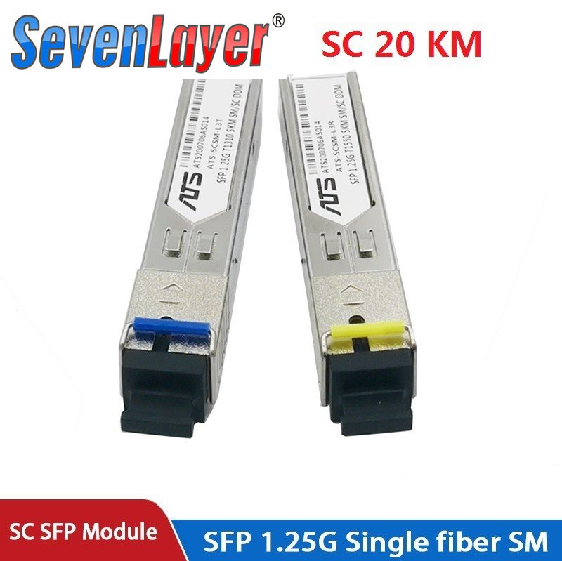 1 Pair Single Mode SC/LC Connector Optical Fiber Transceiver BIDI 1.25g ...