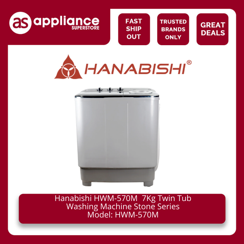 Hanabishi HWM-570M 7 Kg Twin Tub Washing Machine Stone Series | Lazada PH