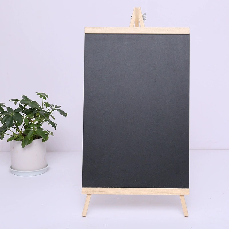 Desktop Blackboard with Stand Menu Board Chalk Board Wooden Stand ...