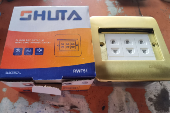 SHUTA FLOOR OUTLET GFCI OUTLET DUPLEX UNIVERSAL OUTLET WITH GROUND ...