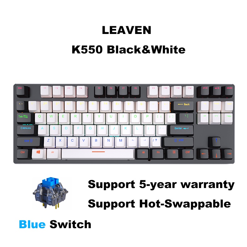 【Brand Original】LEAVEN K550 Hot-Swappable Mechanical Keyboard 87Key ...