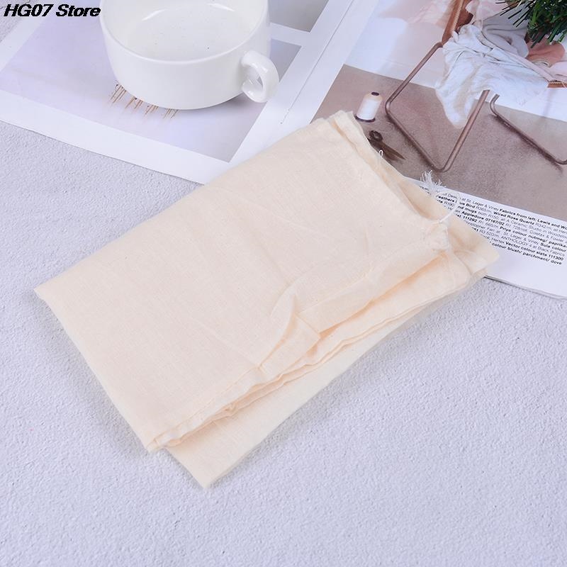 Reusable Cotton Linen Reusable Food Filter Mesh Bag Nut Milk Bean ...