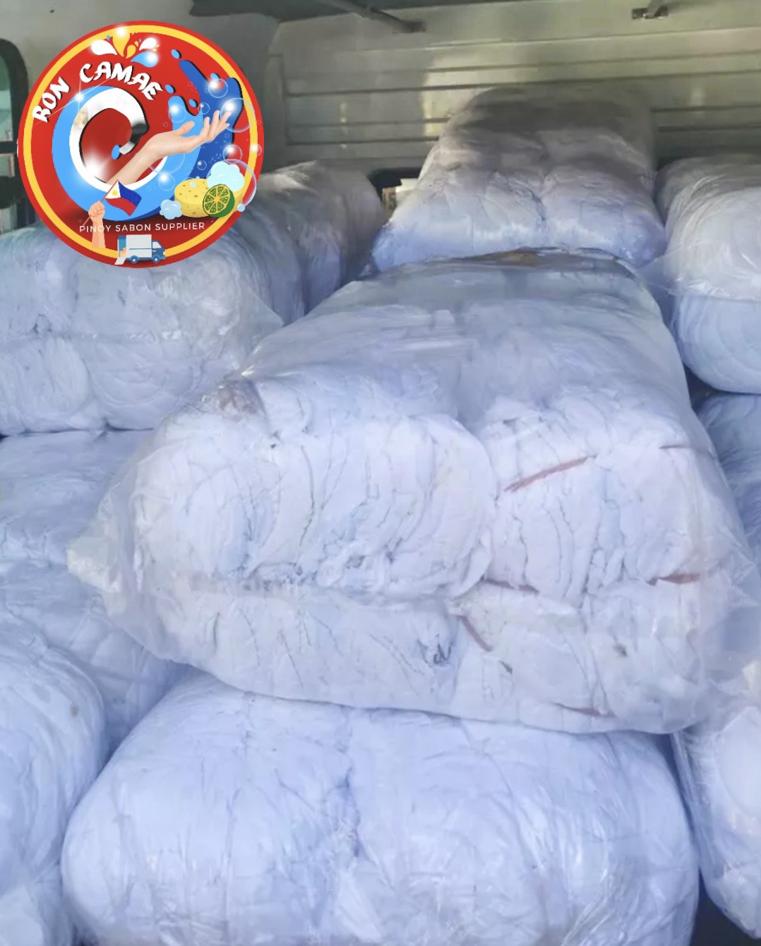 BASAHAN Bilog Makapal Pure Cotton White Round Rag Padded Free Sponge ...