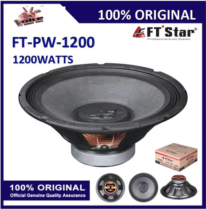 The FTstar FTPW1200 subwoofer 1200Watts speaker ft-PW1200 /12 inches ...