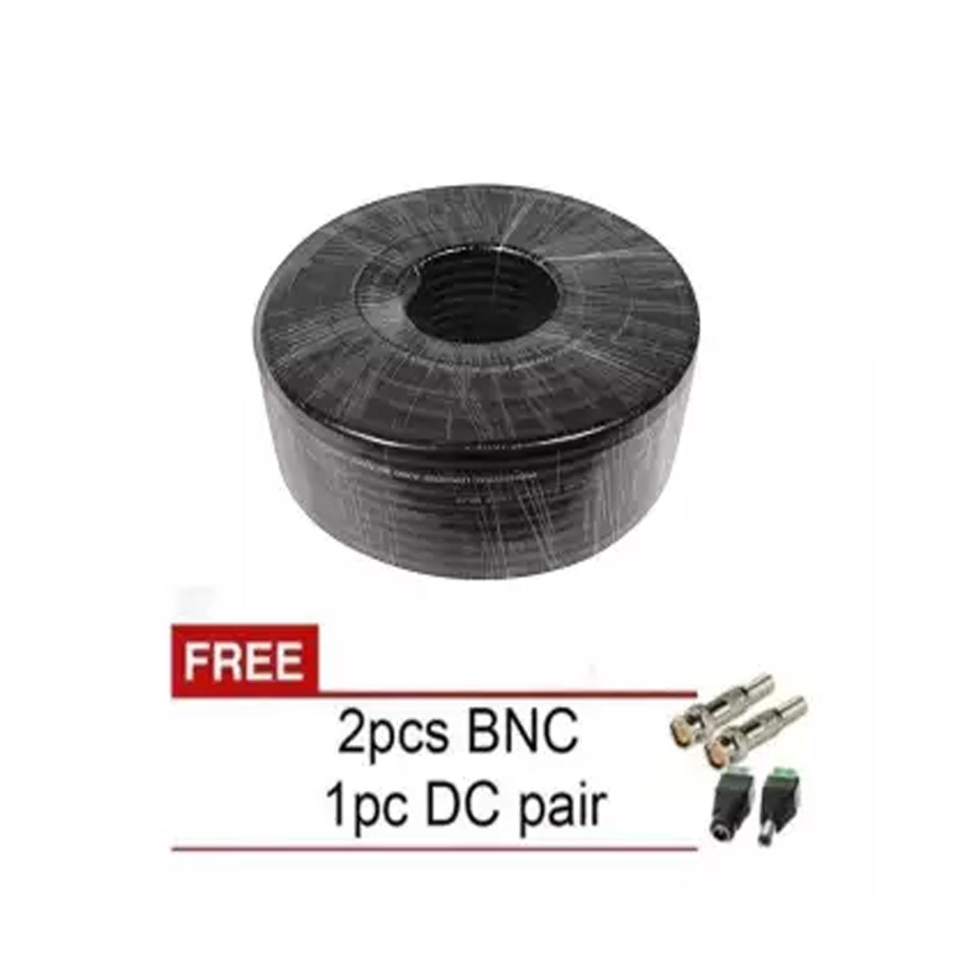 RG6 300m Siamese Cable for CCTV with Free 2 Pieces BNC and 1Pair of DC ...