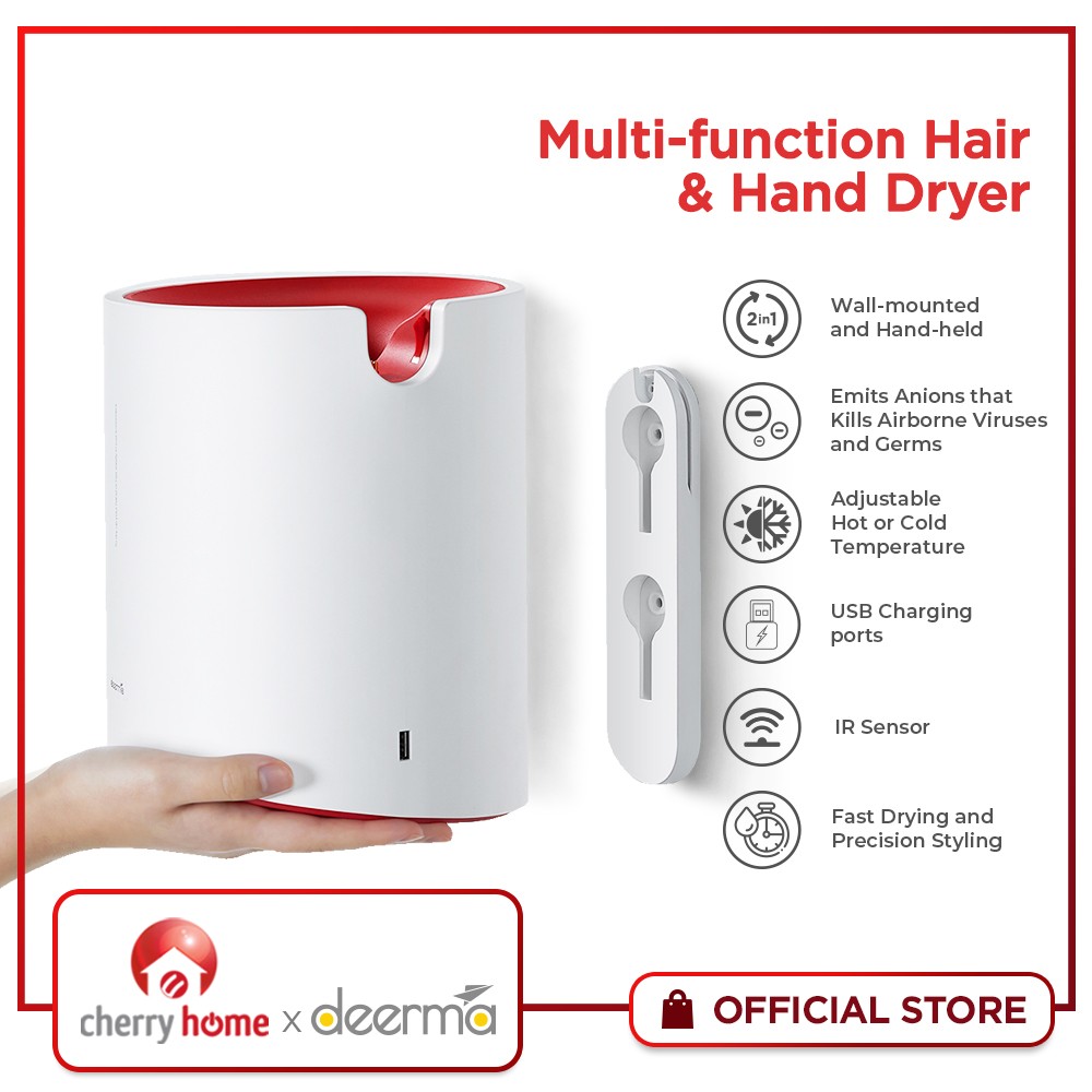 Cherry x Deerma Multi-function Hair and Hand Dryer | Lazada PH