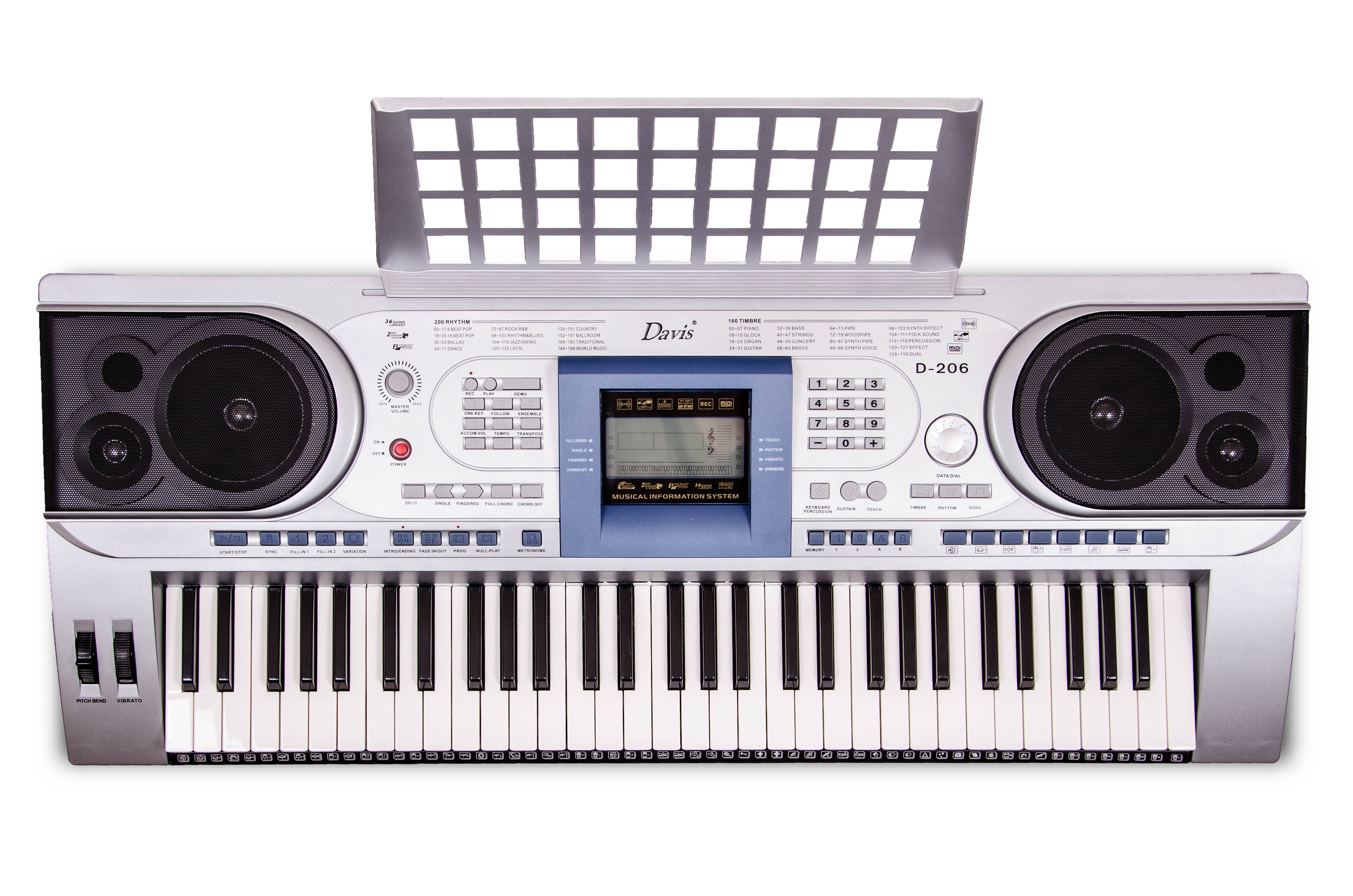 DAVIS KEYBOARD D-206 (w/ SONGBOOK, ADOPTOR, CHORD STAND, AND MANUAL ...