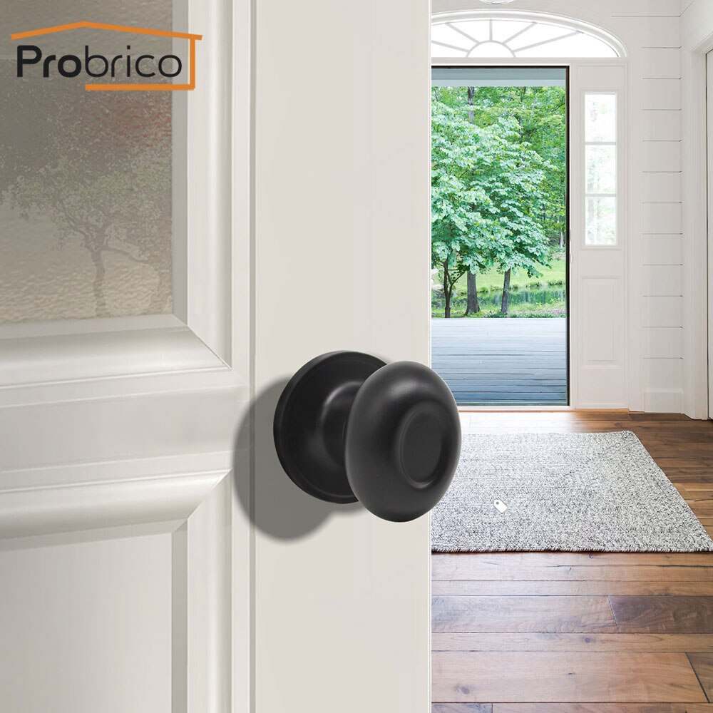 Probrico Black door handles Rotation Round door Knob with Adjustable ...