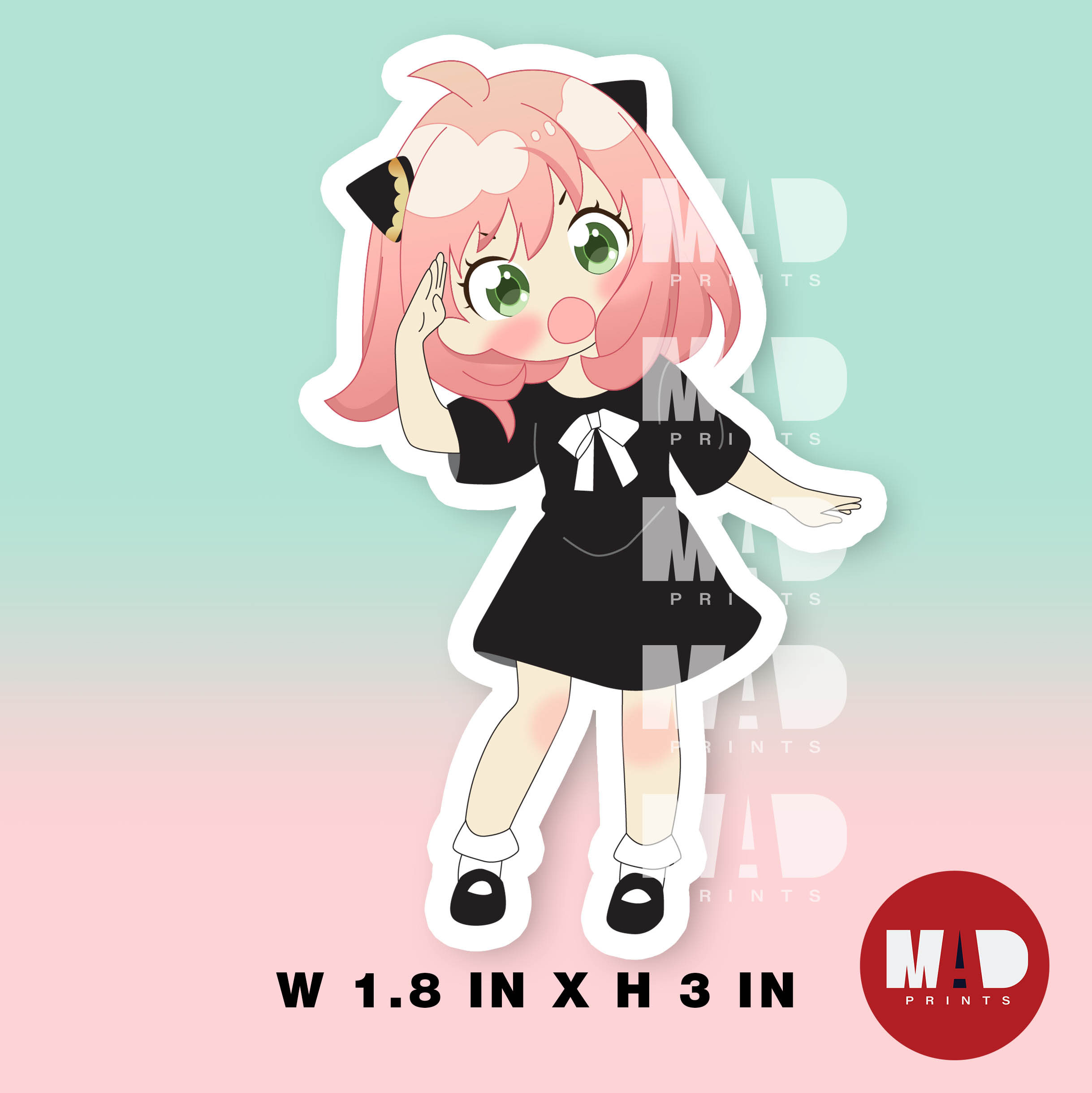 ANIME - Spy x Family - Anya Salute Waterproof Vinyl Sticker - SOLD PER ...