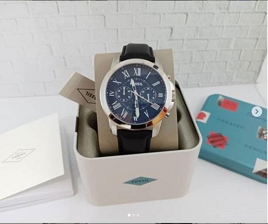 Fossil FS4990 Grant Chronograph Blue Dial Black Mens Watch | Lazada PH