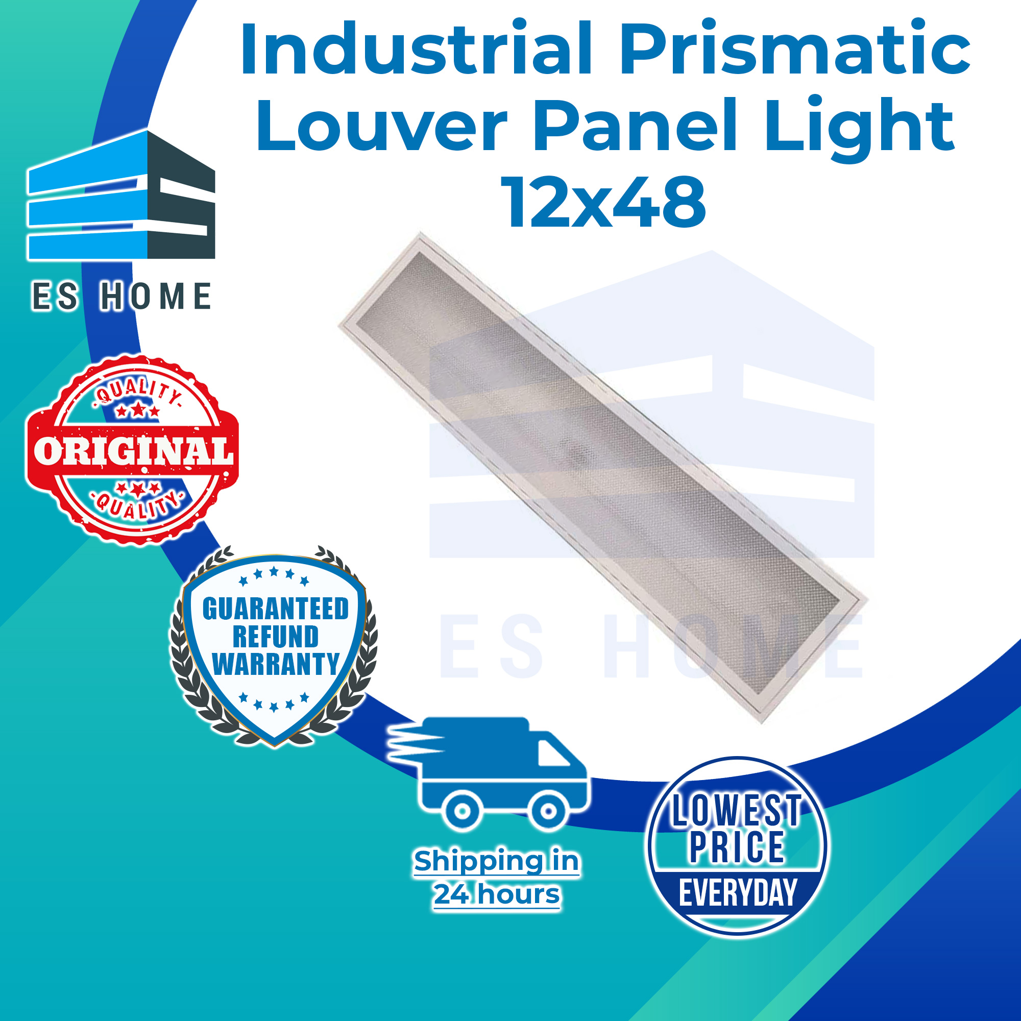 Industrial Prismatic Louver Panel Light 12x48 inches Heavy Duty ...