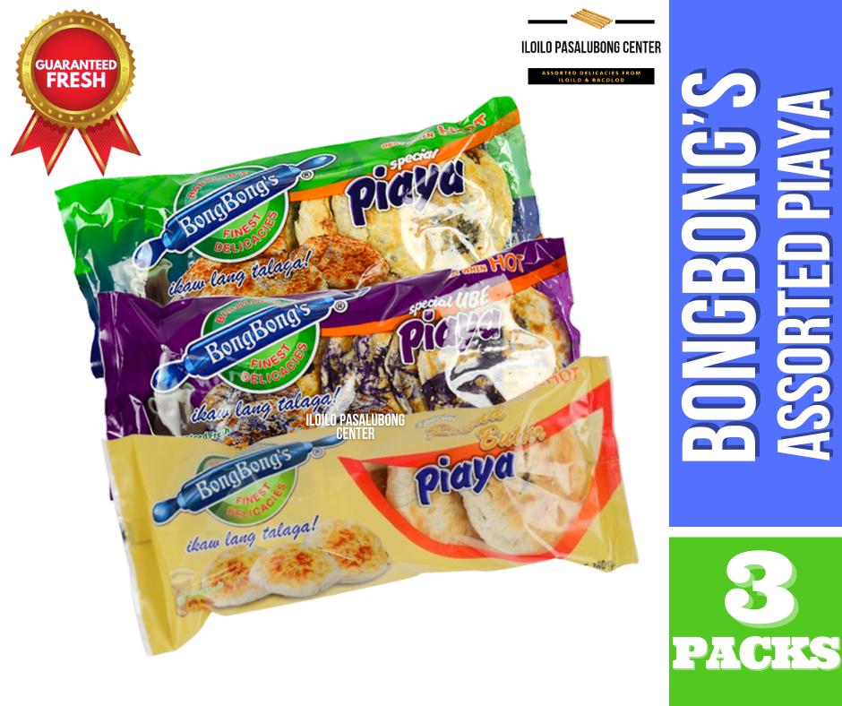 BONGBONGS PASALUBONG Assorted Piaya 3 Packs | Butter | Original | Ube ...