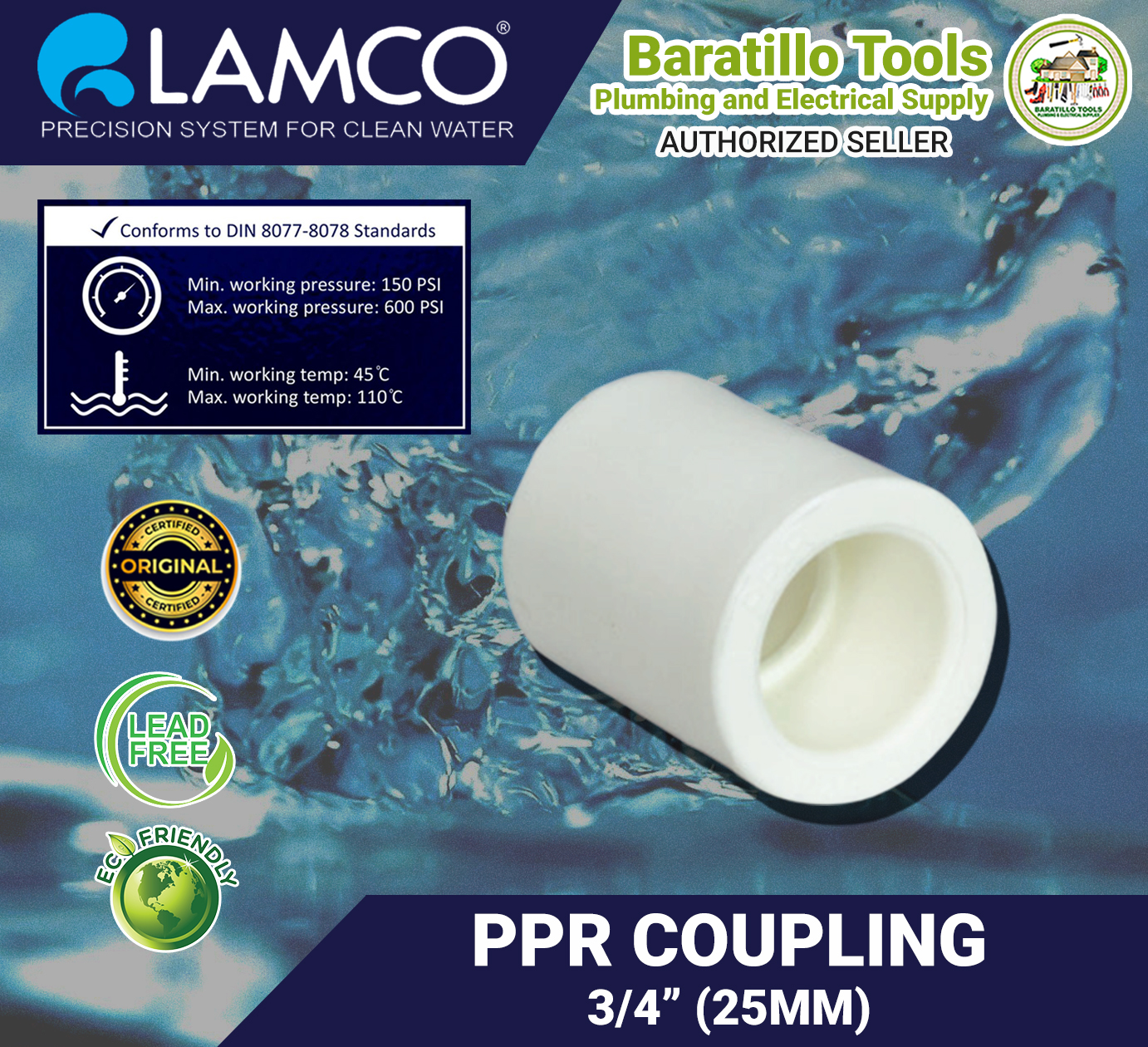 LAMCO PREMIUM QUALITY PPR Coupling 1/2", 3/4" AND 1" | Lazada PH