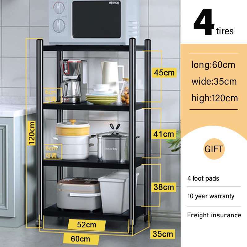 NETEL Kitchen Rack Microwave Oven Storage Rack Multifunctional ...