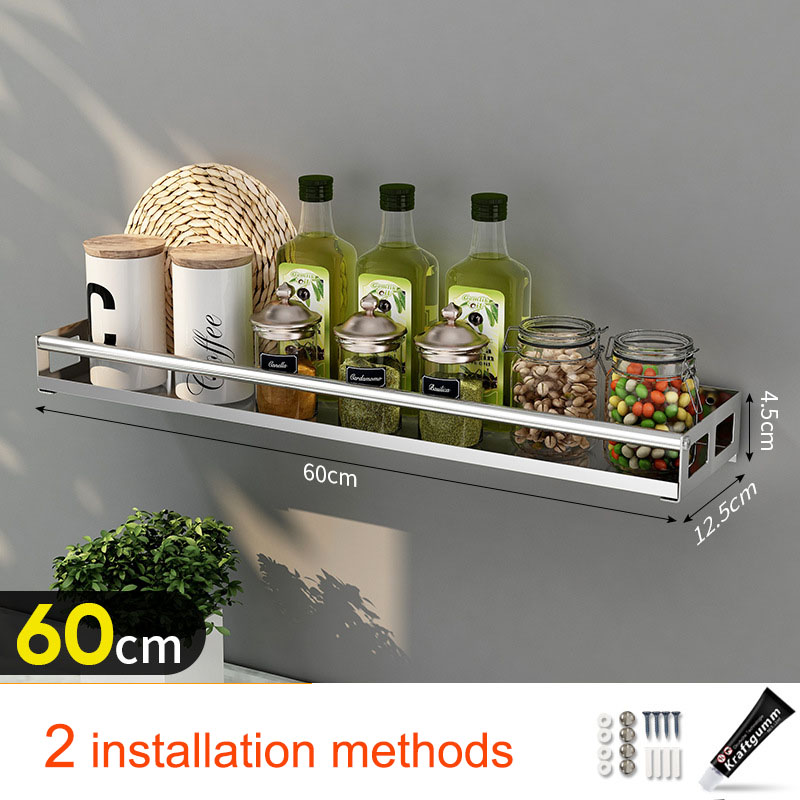304 Stainless Steel Spice Jar Seasoning Condiments Rack Wall Mounted ...