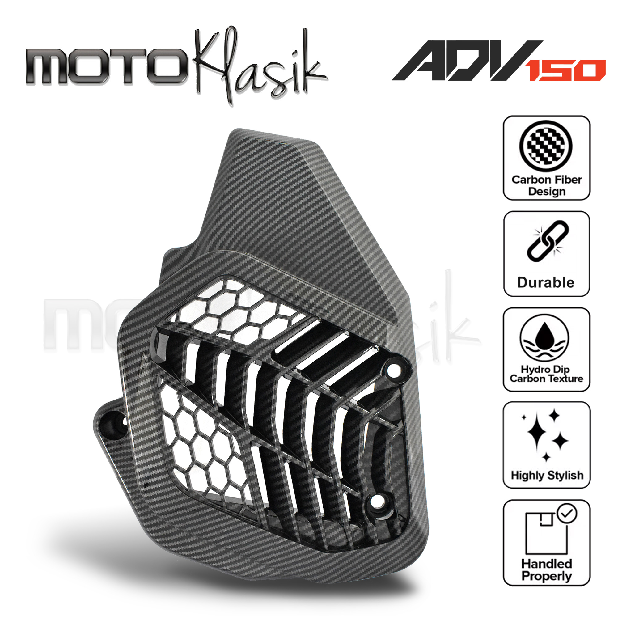 MOKOTO ADV 150 RADIATOR COVER CARBON GARNISH / ENGINE COVER FOR HONDA ...
