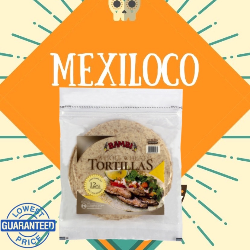 Bambi Whole Wheat Tortilla 6 12 pcs/pack (Soft Tortilla Quesadilla wrap ...