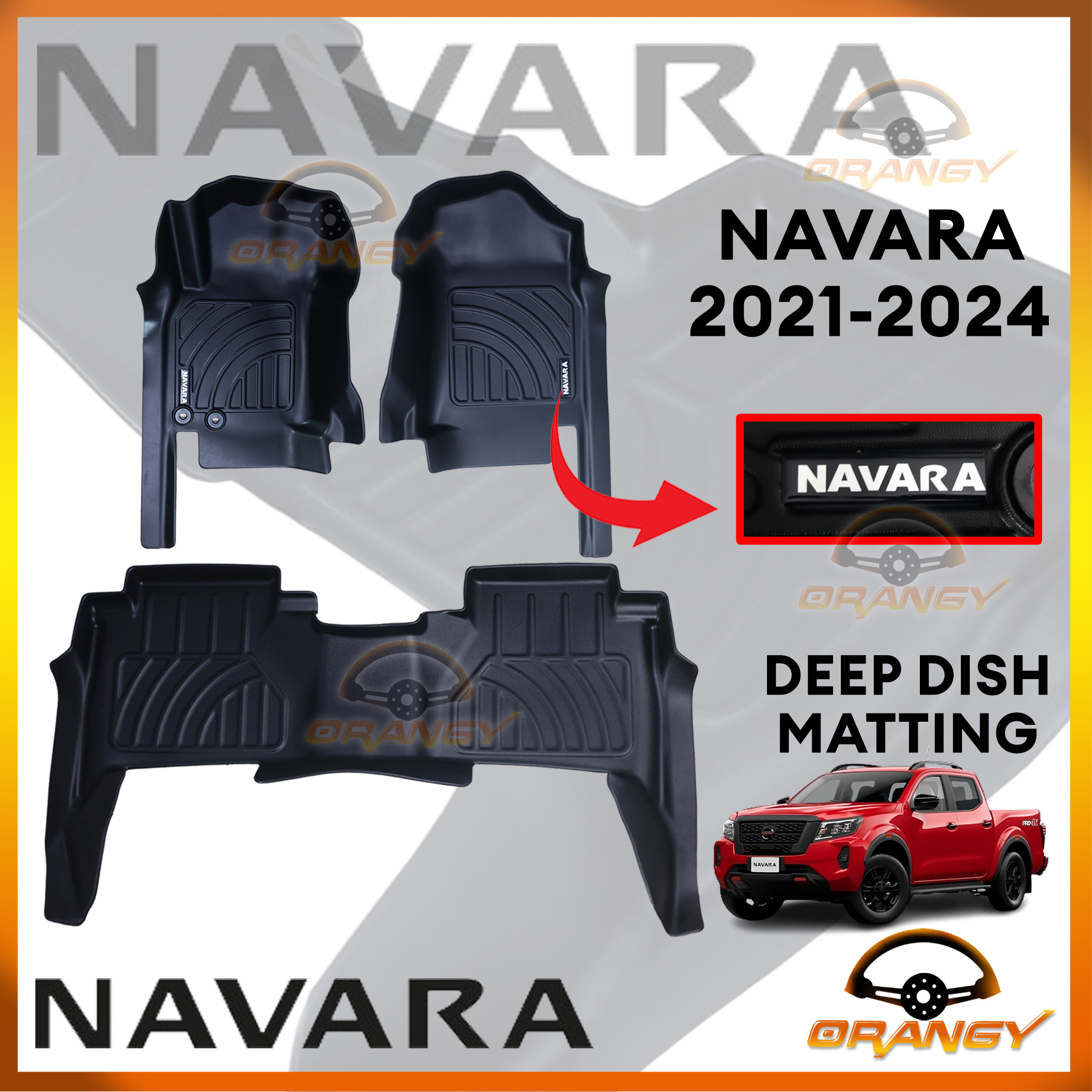 Nissan Navara 2021 to 2024 OEM Deep Dish Matting 9D WITH EXTENSION High ...