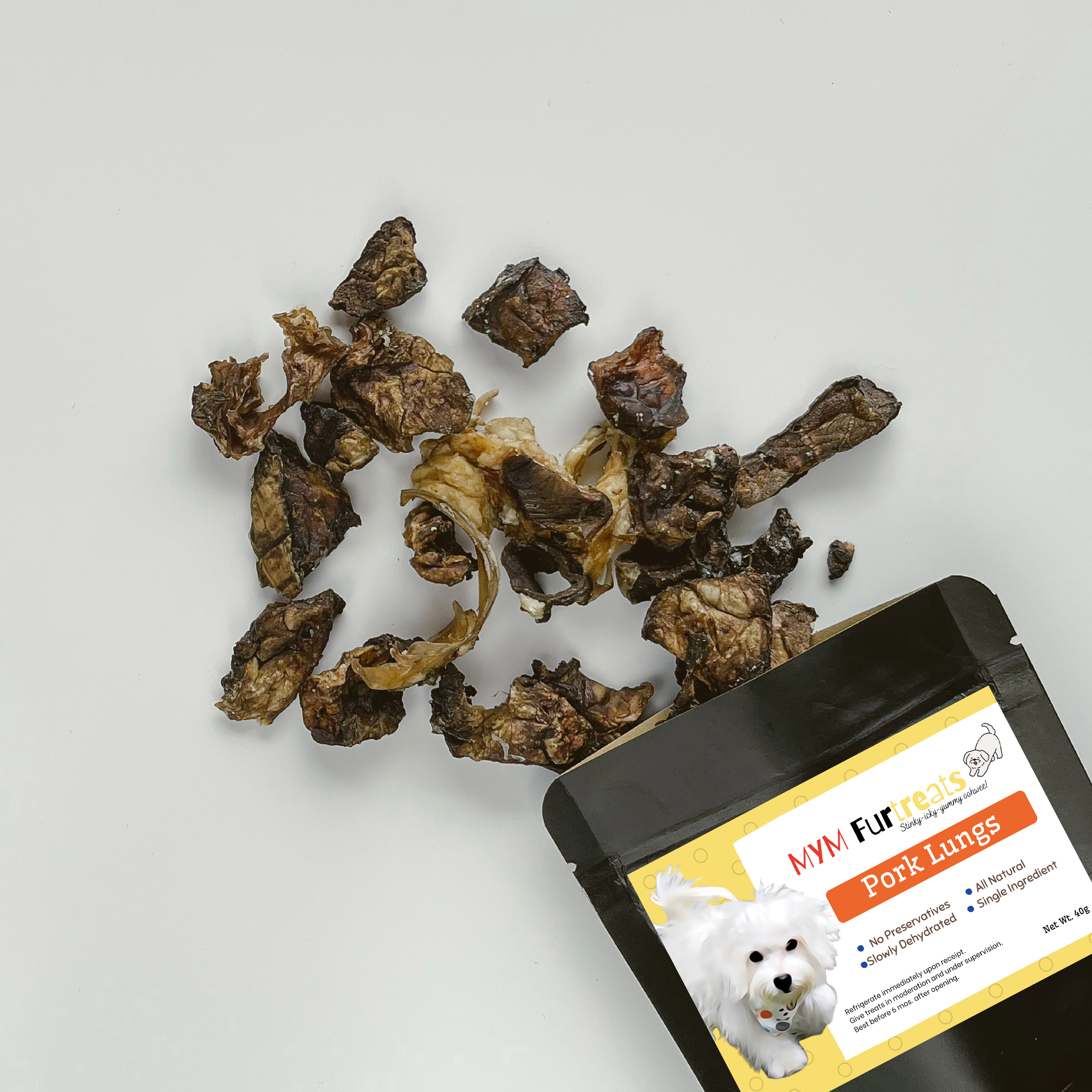 MYM Furtreats Dehydrated Pork Lungs All Natural Treats for Dogs and ...