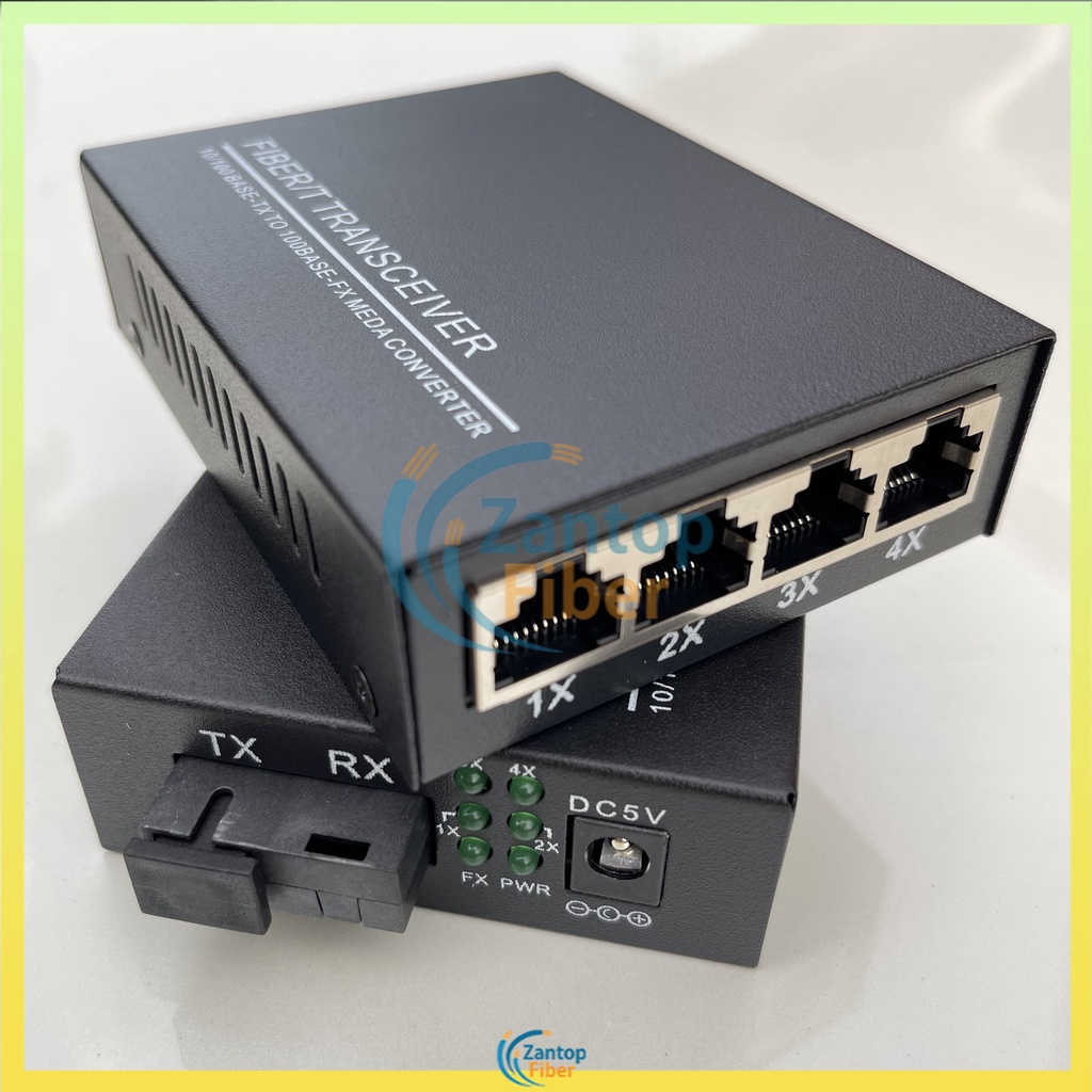 1 SC Port 4 RJ45 Port 10/100M Fiber Switch 2F4E Media Converter Fiber ...