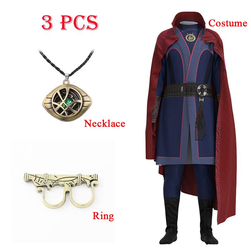 Doctor Strange Cosplay Costume Necklace Steve Red Cloak Robe Halloween ...