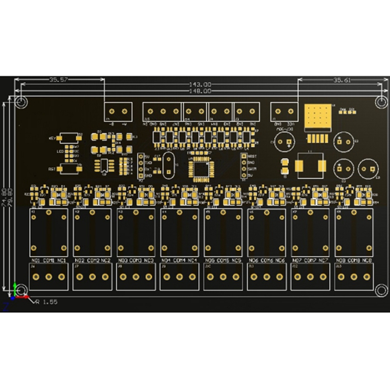 7-30V Modbus-Rtu 8 Channel Relay Module for RS485 TTL UART Relay Module Switch Board 8 Way ...