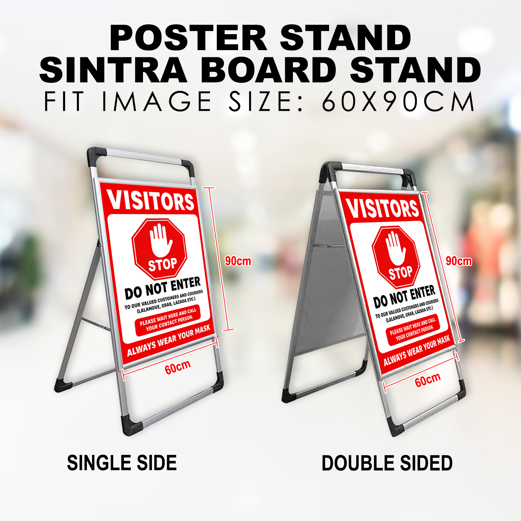ALUMINUM POSTER MENU STAND SINGLE/DOUBLE SIDED SINTRA BOARD STAND SIGN ...