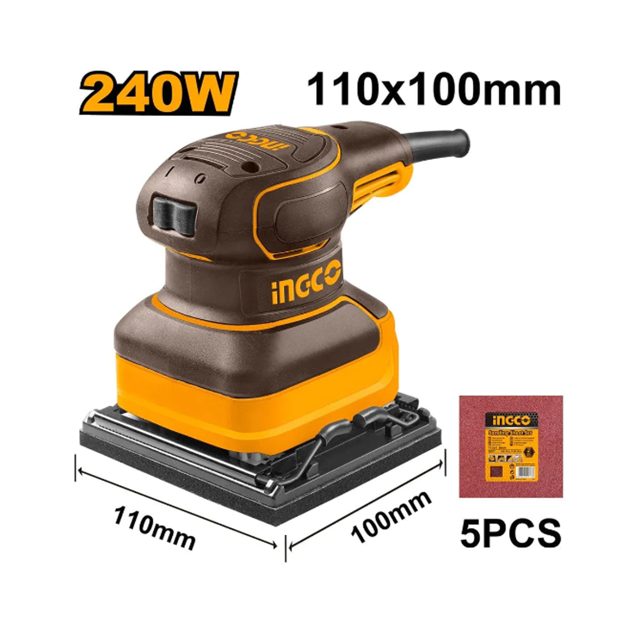 BUILDMATE Ingco 240W Palm Sander Sheet Finish Electric Finish Sanding ...