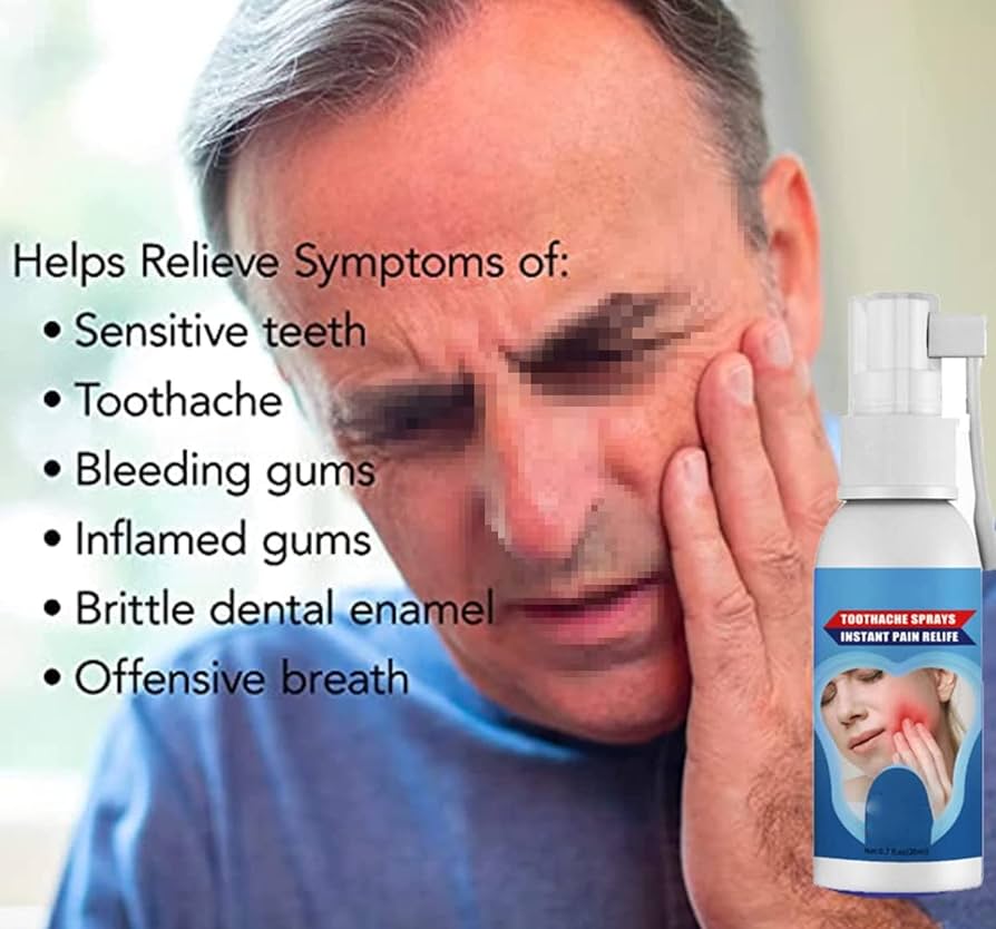 Toothache Spray Instant Teeth Pain Treatment Liquid Relief Denture Pain ...