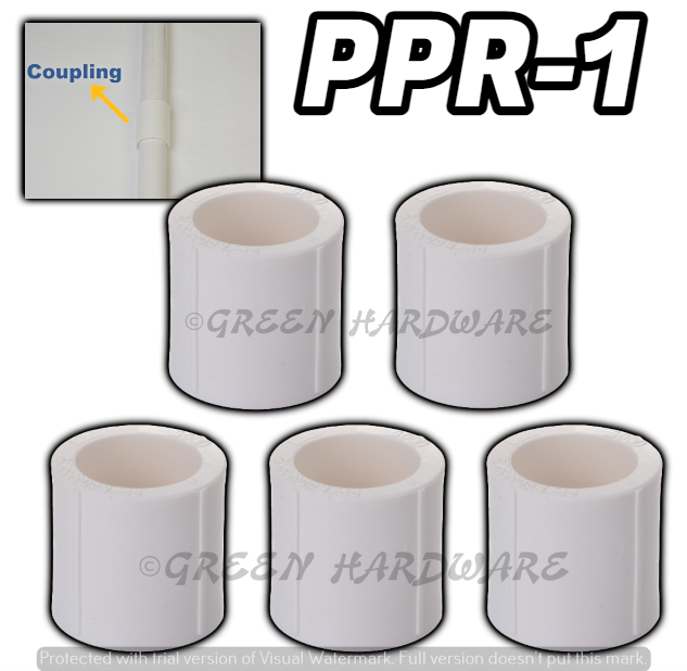 5PCS PPR-1 Coupling (SIZE: 1/2, 3/4, 1"INCH) PPR Fittings Plastic PPR ...