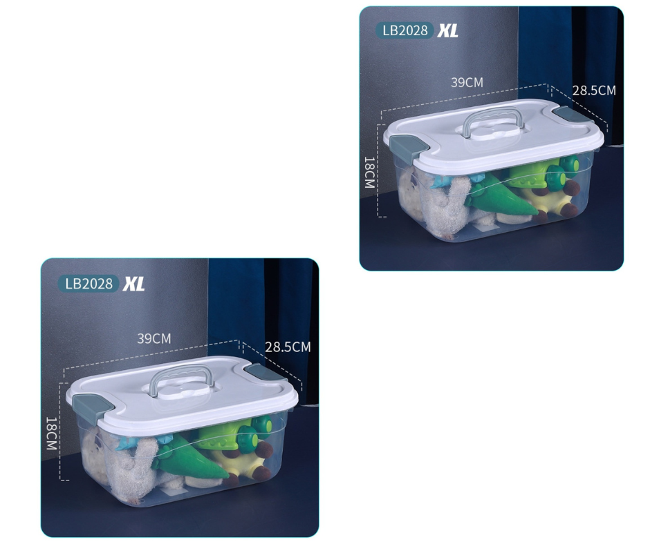 Clear Organizer Bins Latching Buckles Stackable Plastic Storage Box ...