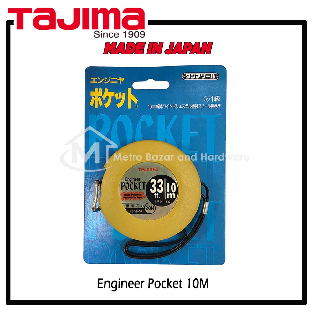 Tajima Engineer Pocket Steel Tape Measure 10M, 20M | Lazada PH