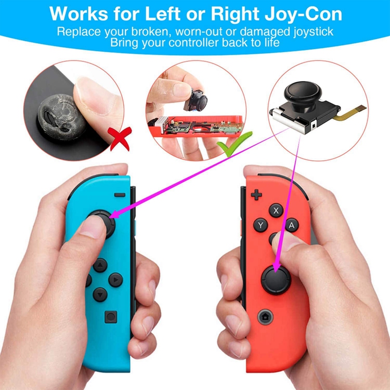 (4 Pack) 3D Analog Stick Repair Kit for Nintendo Switch Joy Con with ...