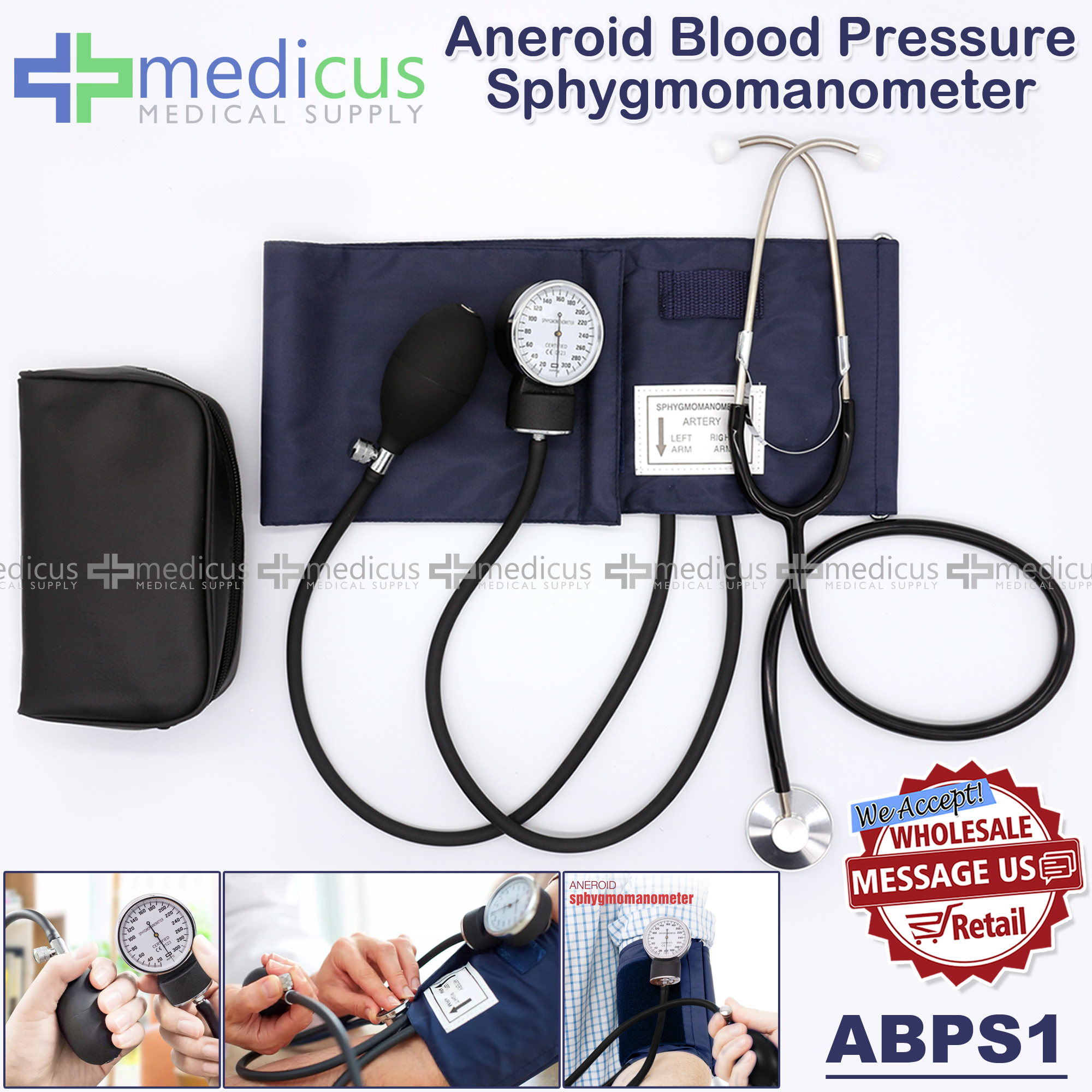 Medicus Sphygmomanometer with Stethoscope Manual Blood Pressure Monitor ...