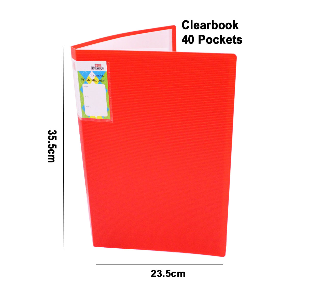 BENGE Clearbook / Display Book Non-Refillable 40 Pockets to 80 pages ...