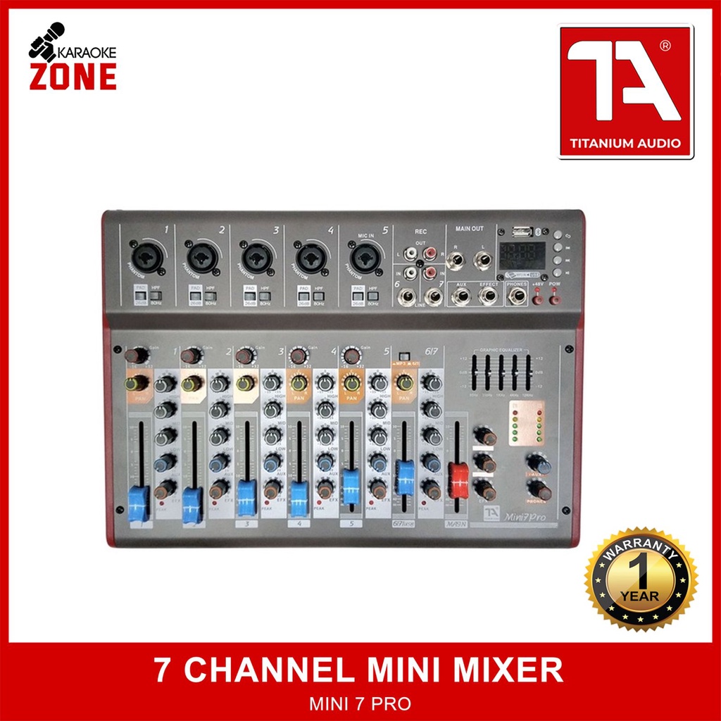 Titanium Audio Mini7pro Mixer 7 Channel Professional Mixing Console ...