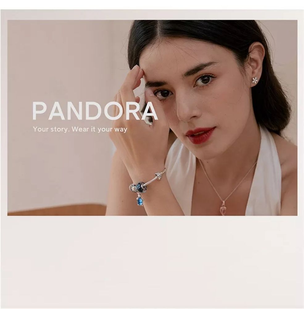 100 authentic Pandora Gold Snake chain pattern Pandora Rose hoop ...