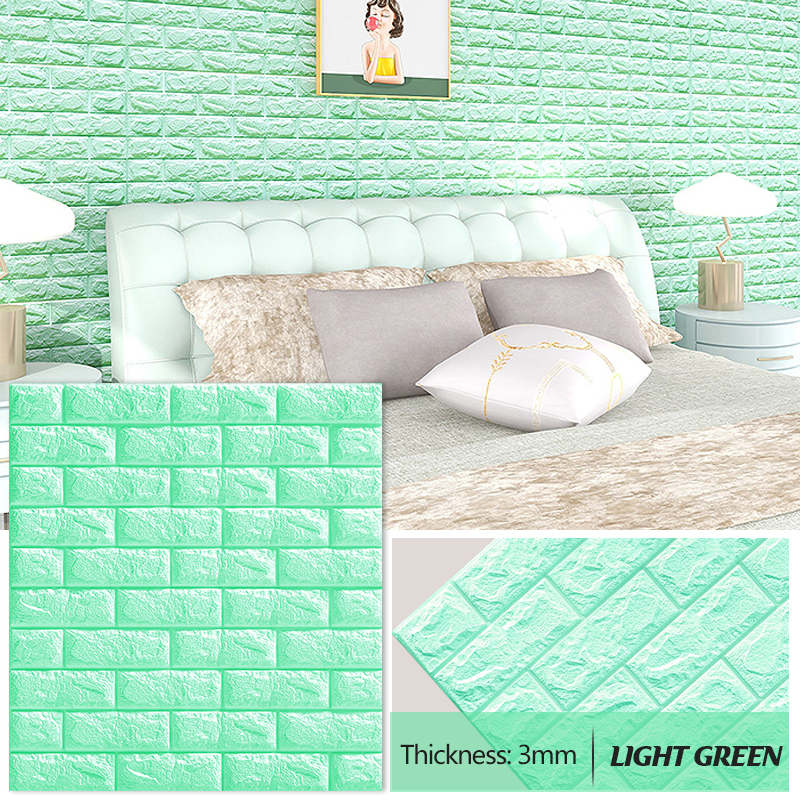 38x35cm 3D Wallpaper Brick 3D Wall Sticker Foam Self Adhesive Wall ...