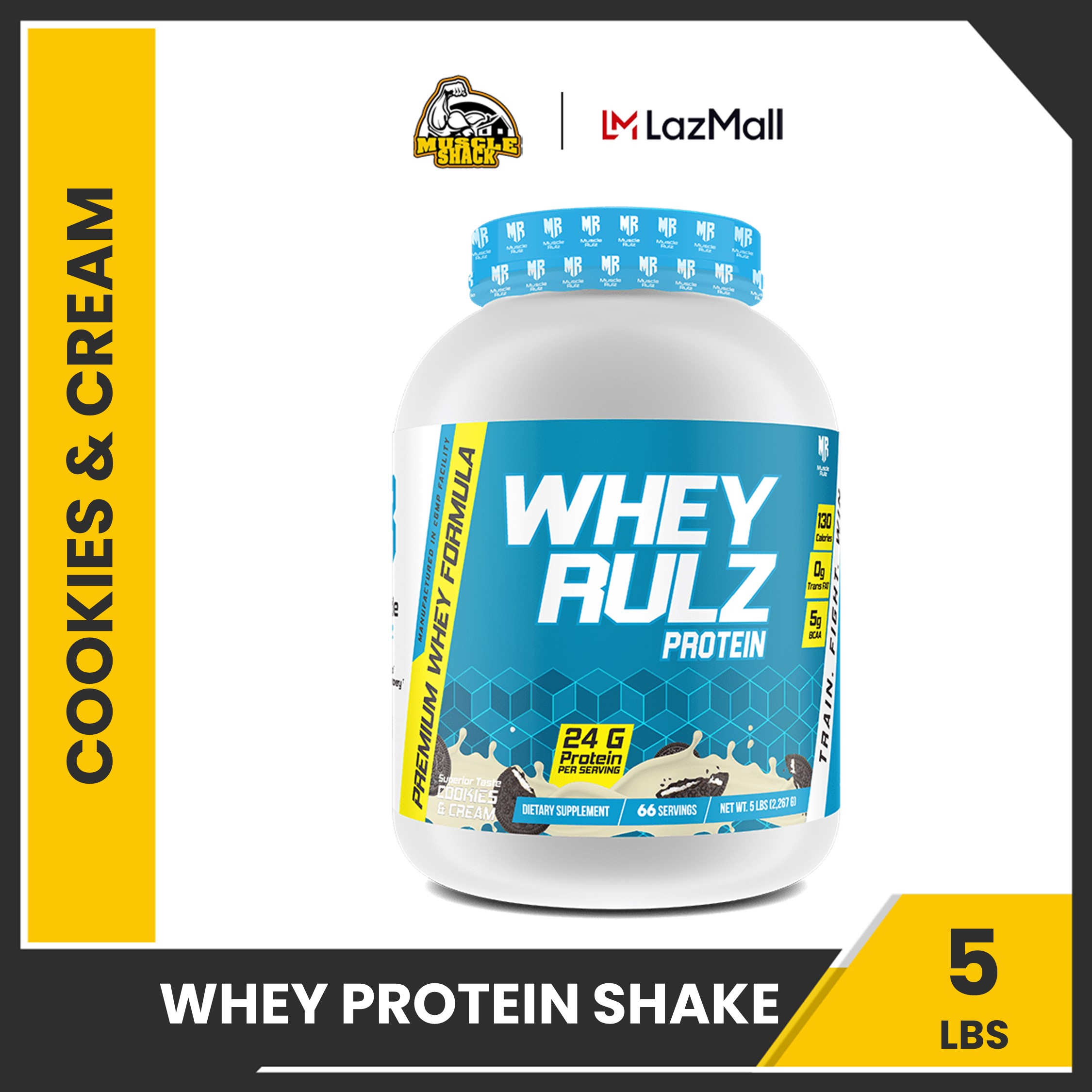 Muscle Rulz Whey Rulz 100% Whey Protein Powder - 5lbs Premium Whey ...