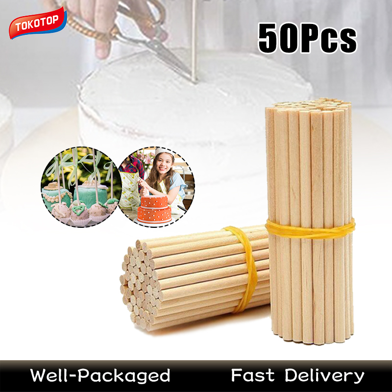 50pcs Wooden Cake Dowel Rod Cake Support Rods 5mm Diameter DIY Food ...