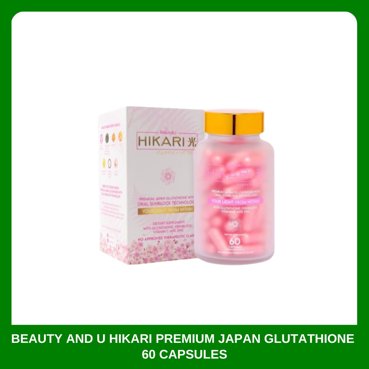 Hikari Premium Japan Glutathione with Sunblock (60 capsules) | Lazada PH