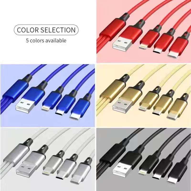 3in1 USB Fast Charge Cable for ios Xiaomi HUAWEI Vivo Micro USB Type C ...