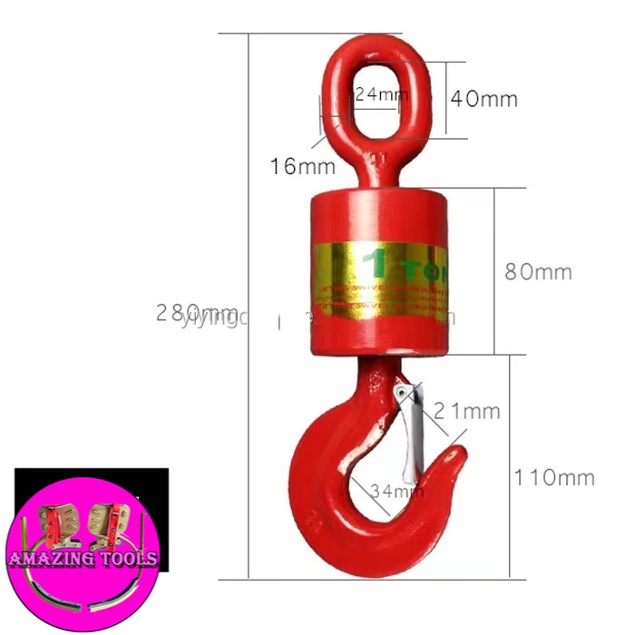 1T Swivel Self-locking hook 360 Degree Rotation Oil Field Alloy Steel ...