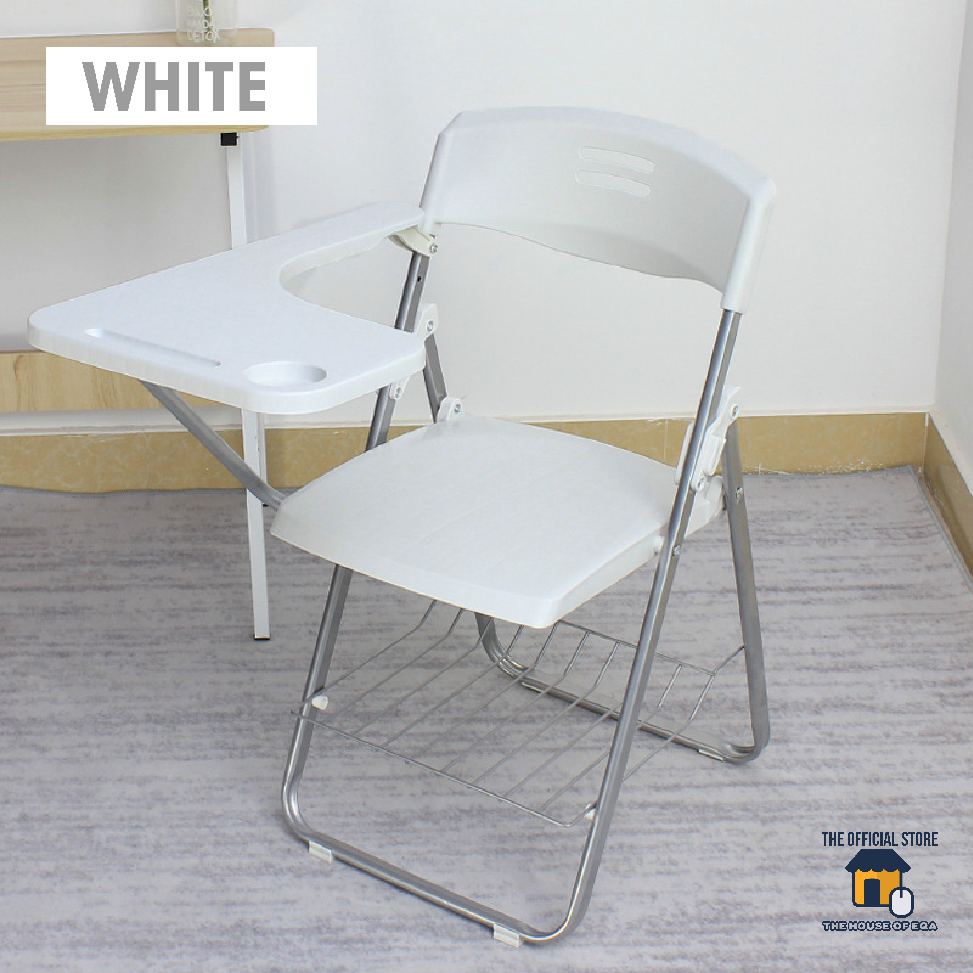 House of EQA Foldable School Chair with Arm Desk Sturdy Homework ...